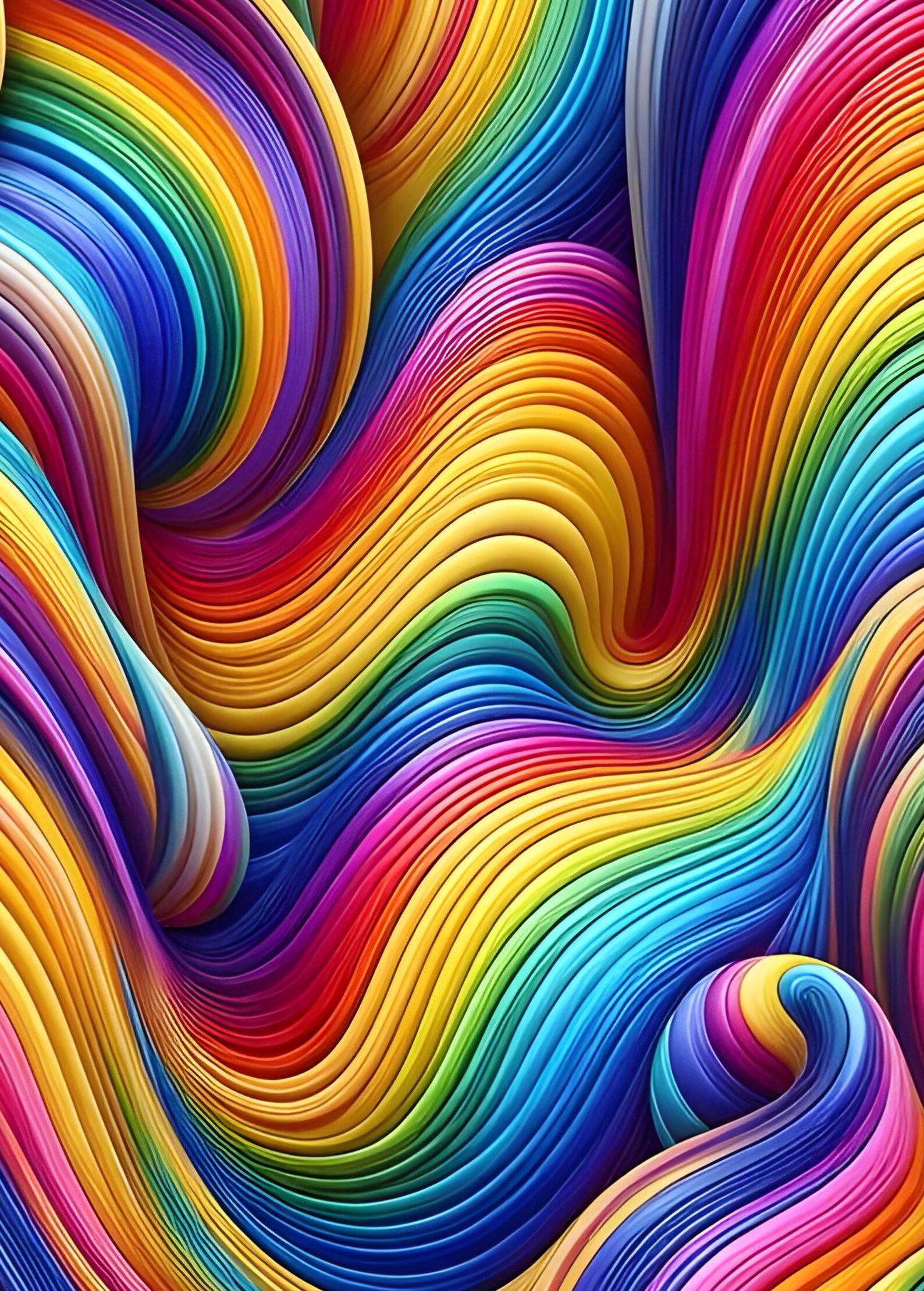 Colorful Rainbow Waves Puzzle 250/500 Pieces, Psychedelic Waves Jigsaw ...