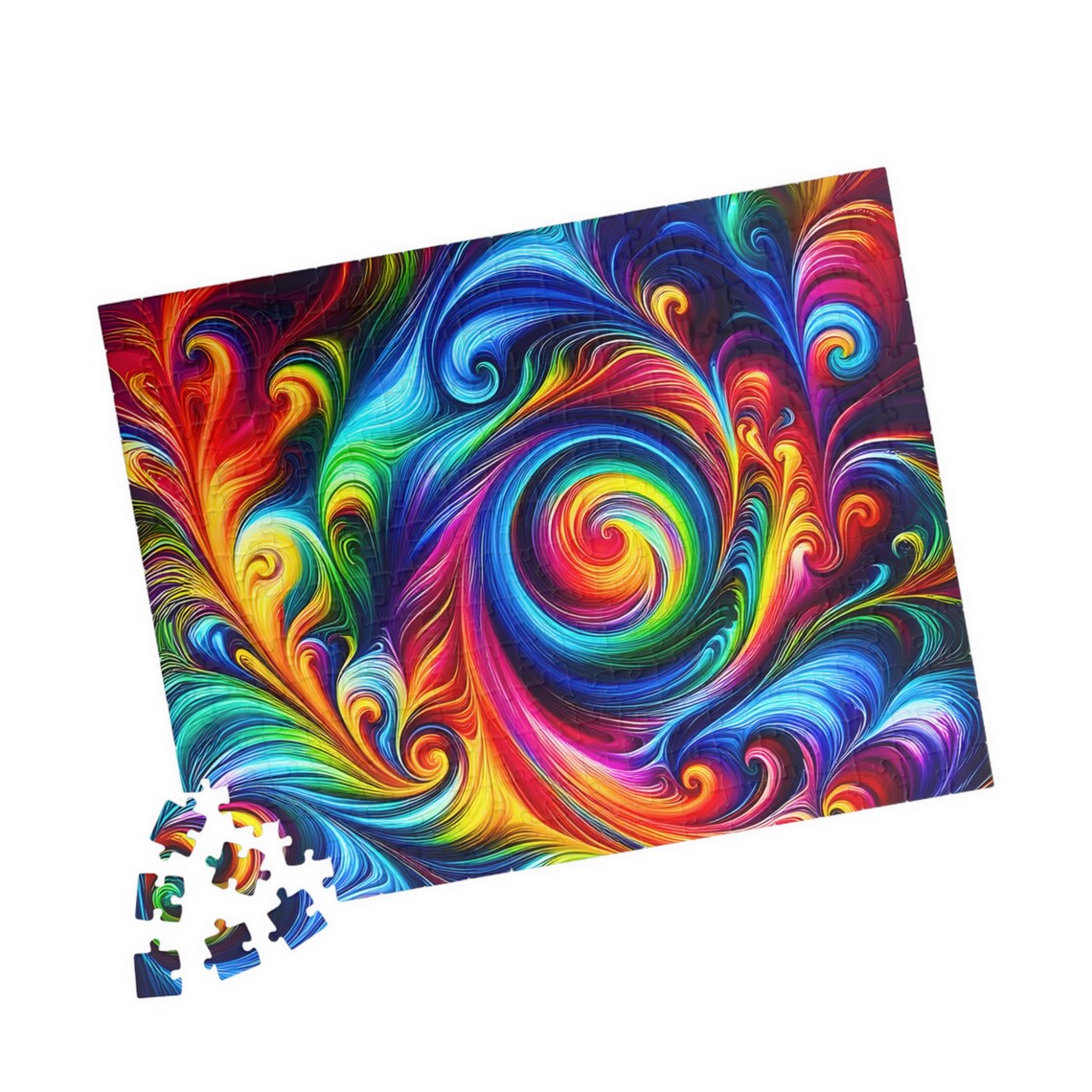 Colorful Rainbow Waves Puzzle 250/500 Pieces, Psychedelic Waves Jigsaw ...