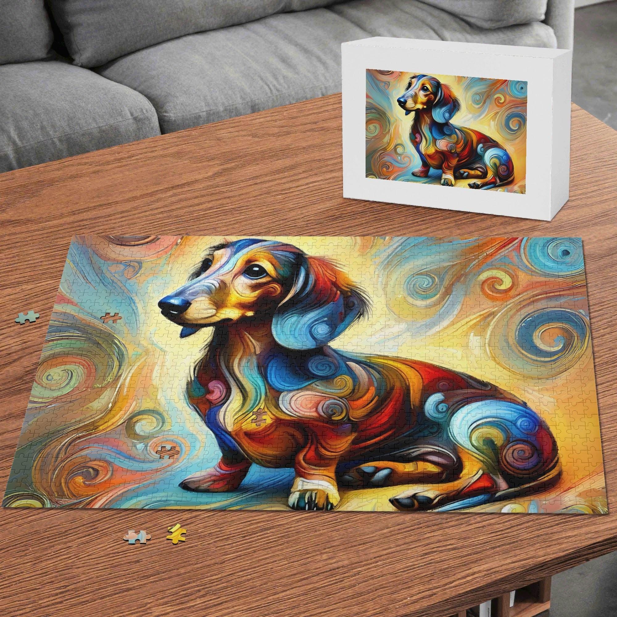 Dachshund Puzzle 300/500/1000 Pieces, Dog Lovers Gift, Gift Dad, Jigsaw ...