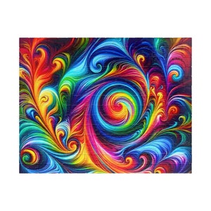Colorful Rainbow Waves Puzzle 250/500 Pieces, Psychedelic Waves Jigsaw ...