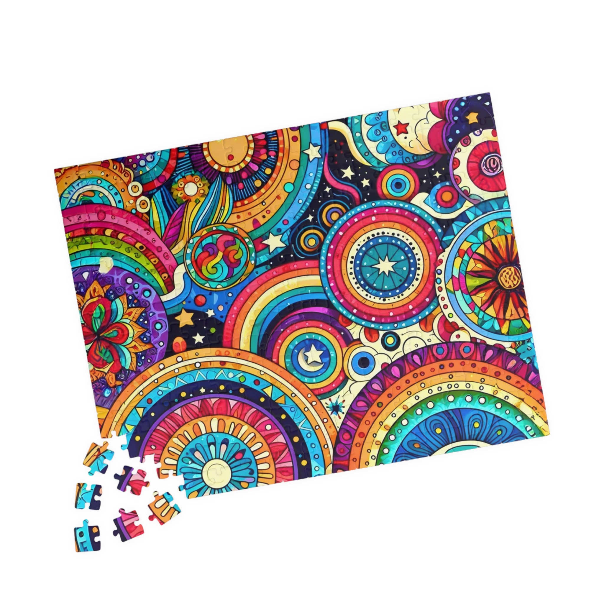 Colorful Circles Pattern Puzzle, 250/500/1000 Piece, Whimsical Puzzle ...