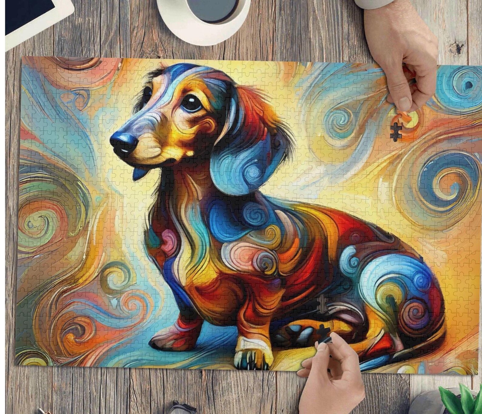 Dachshund Puzzle 300/500/1000 Pieces, Dog Lovers Gift, Gift Dad, Jigsaw ...