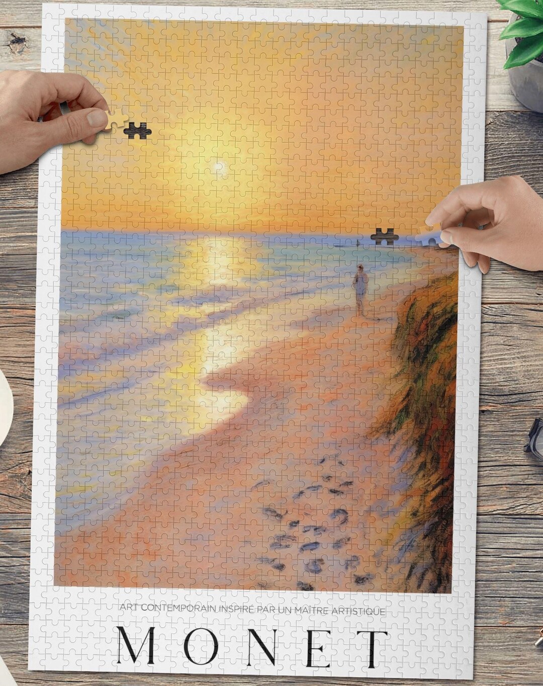 Claude Monet Wall Art Puzzle 300/500/1000 Pieces, Wooden Jigsaw Puzzle ...
