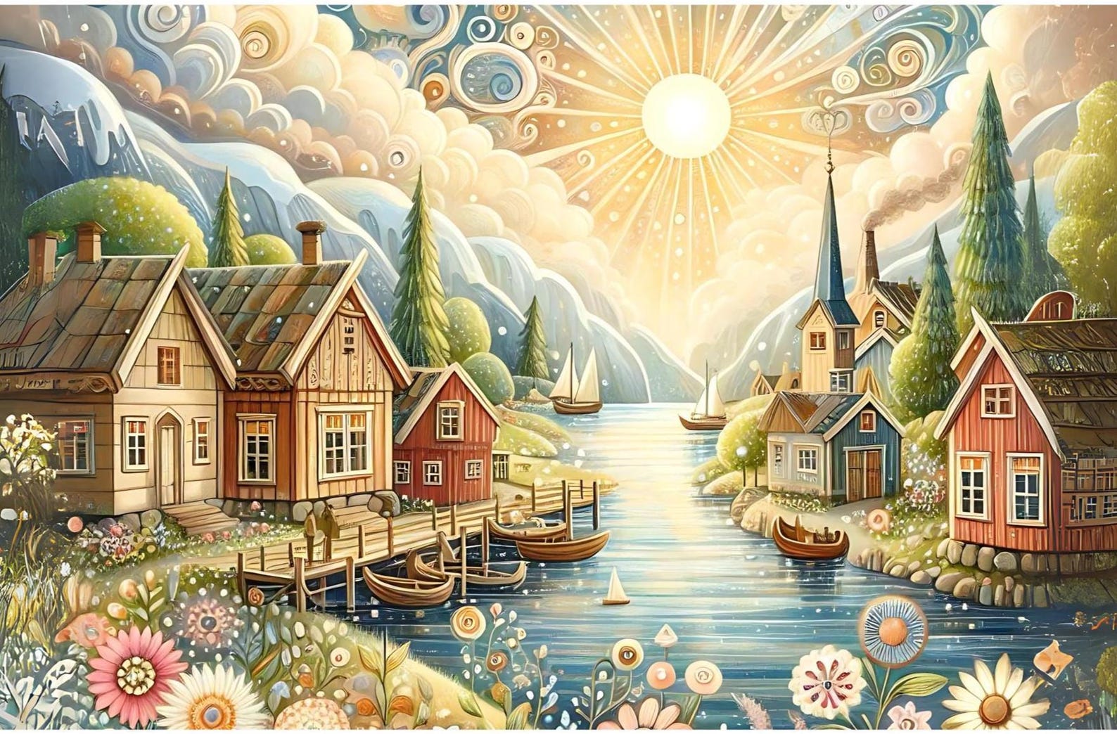 William Morris Nordic Waterways Wooden Jigsaw Puzzle 300/500/1000 Piece ...