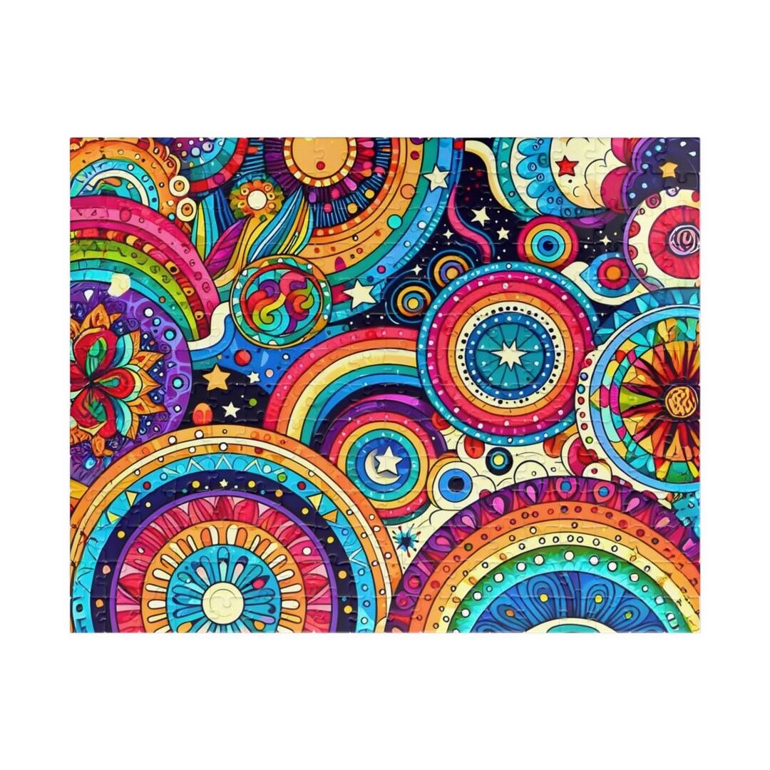 Colorful Circles Pattern Puzzle, 250/500/1000 Piece, Whimsical Puzzle ...