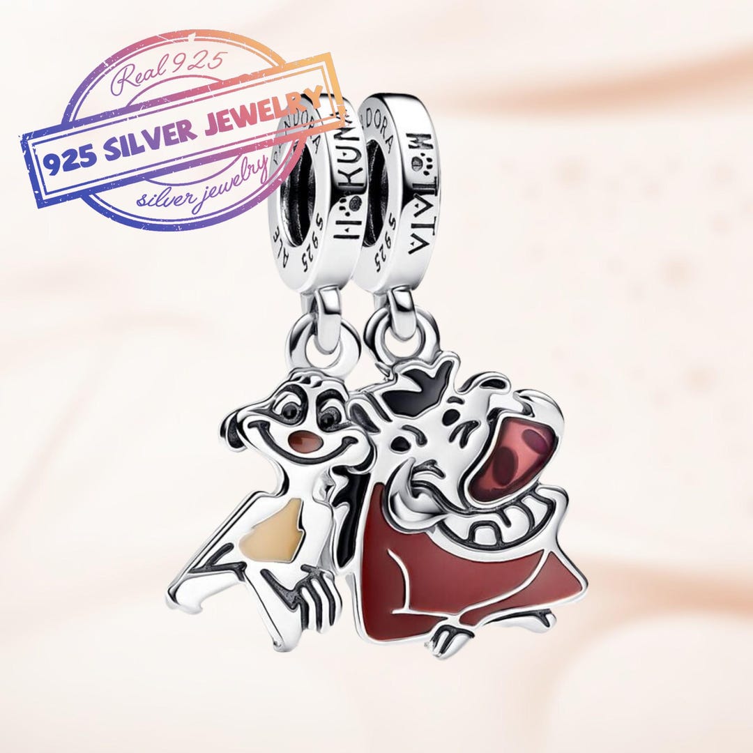 Disney the Lion King Timon & Pumbaa Splittable Dangle Charm,fit for ...