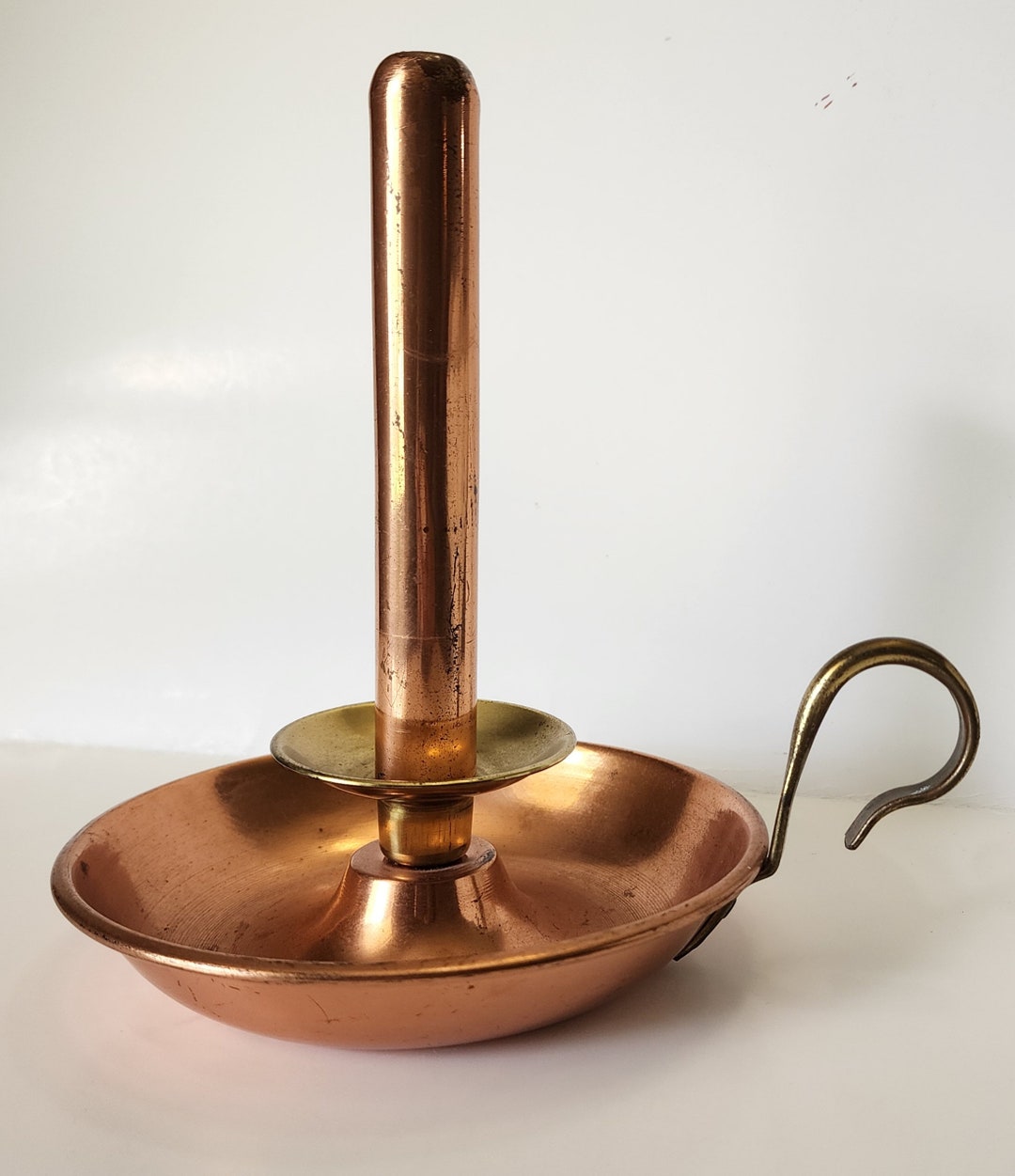 Vintage Copper & Brass SPRING LOADED Candlestick Holder - Etsy