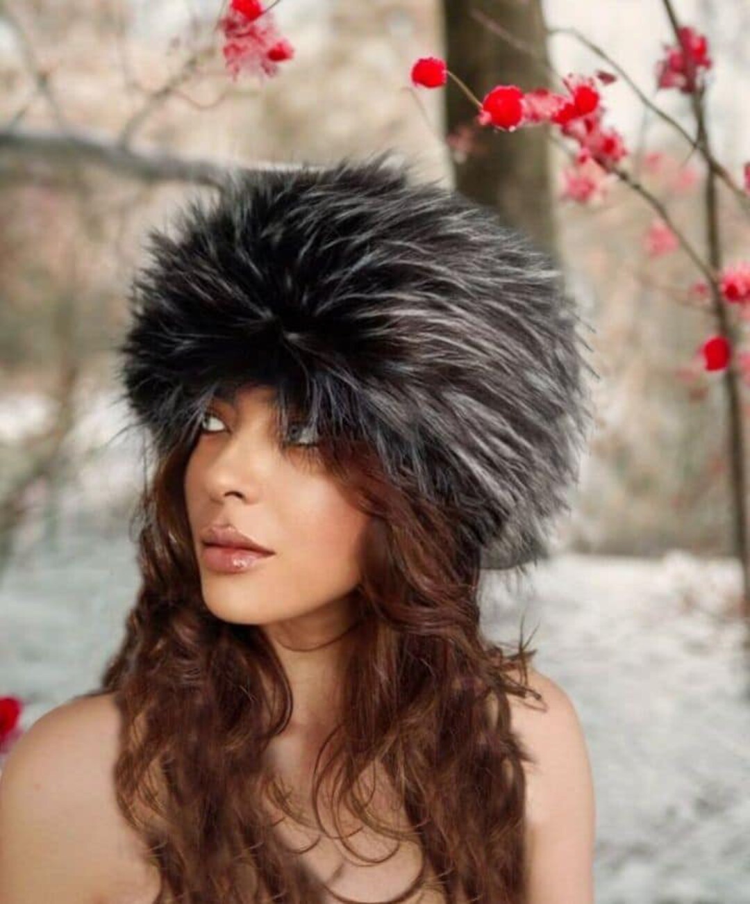 Vintage 2000s Faux Fur Warm Hat,russian Elegant Fur Hood,alternative ...