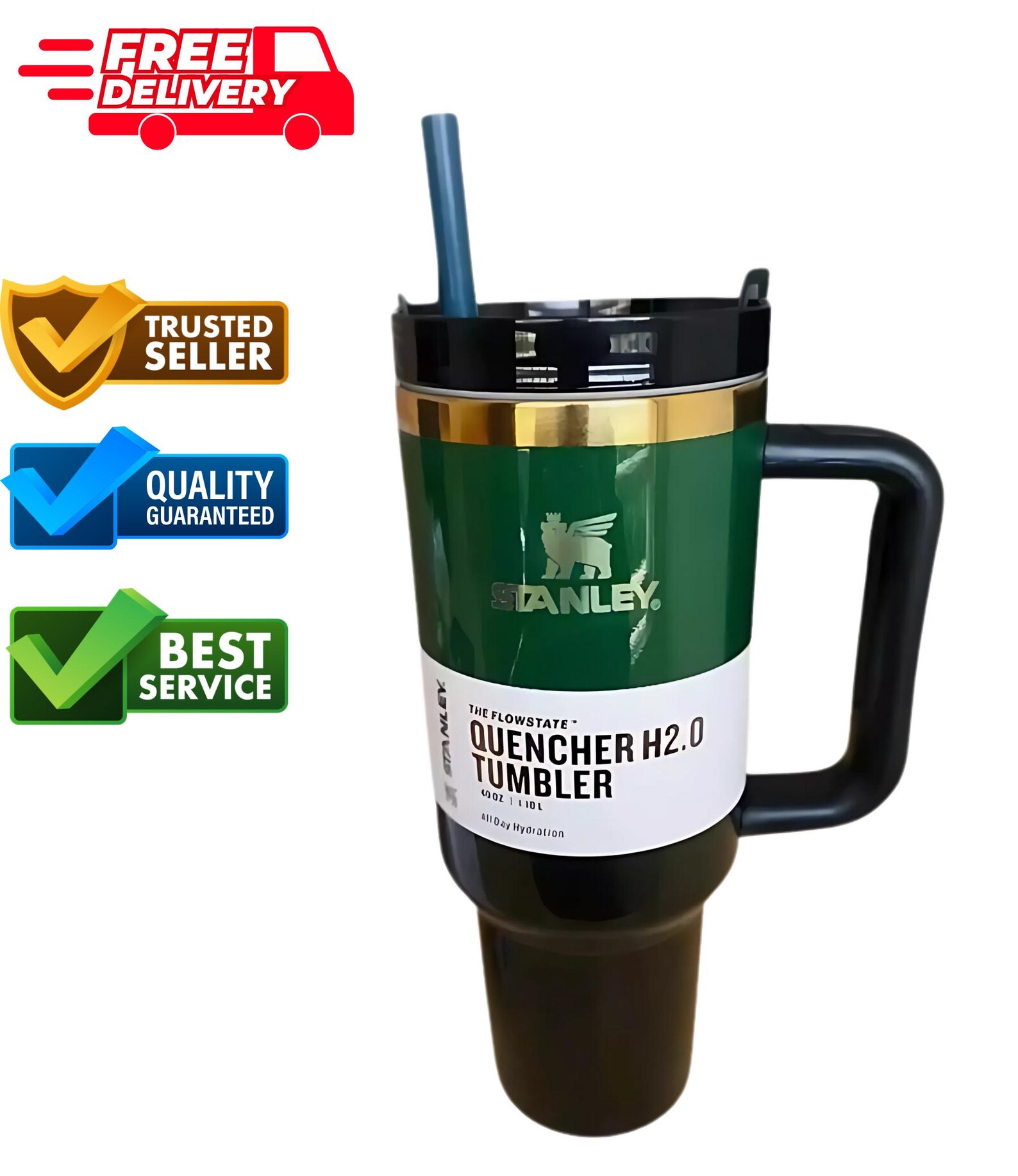 Stanley 40 Oz H2.0 Flowstate Quencher Tumbler – Elphaba Green ...