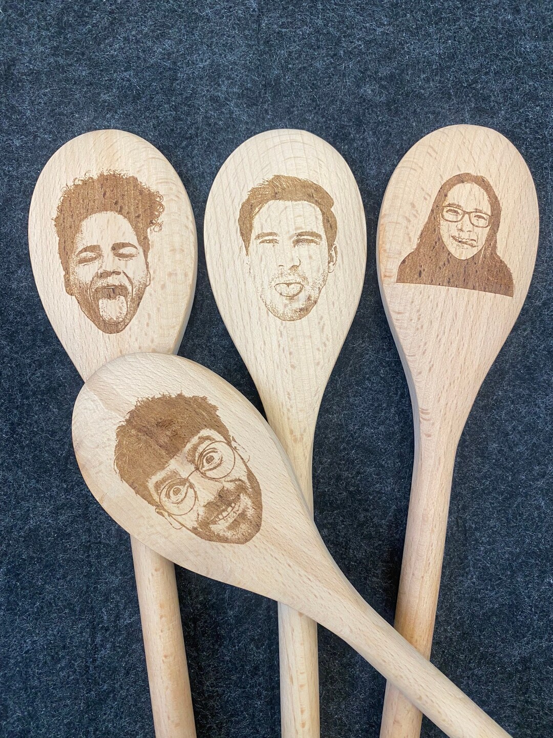 Engraved Personalized Wooden SPOON, Personalized Face on A Spoon ...