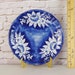 Antique Spongeware Plate Blue & White Floral Plate Hand Painted ...
