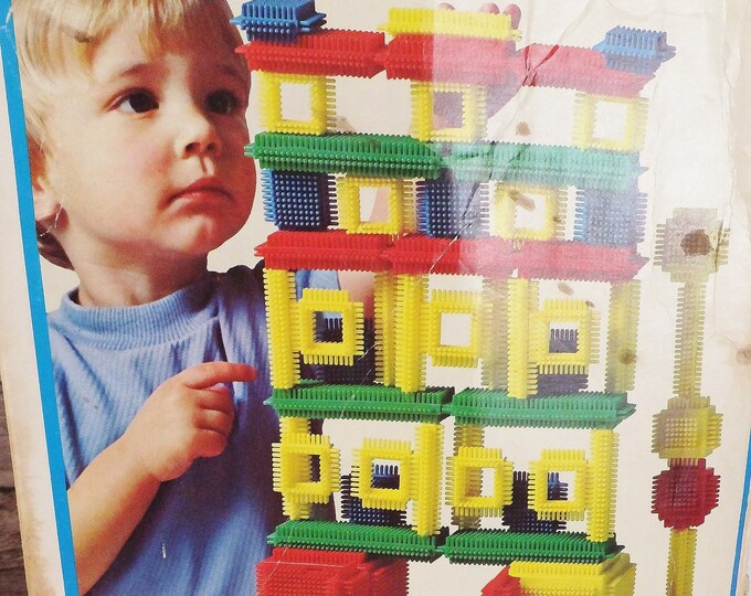 Playskool Bristle Blocks 64 Piece Set Vintage 1970's Toy Blocks Vintage ...