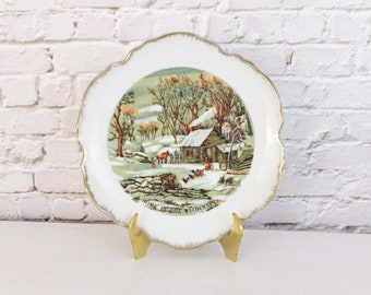 Winter Scene Plate - Etsy