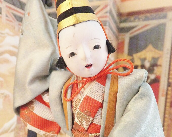 Japanese Okina Noh Doll Ningyo Display Doll Fan Dance Figurine ...