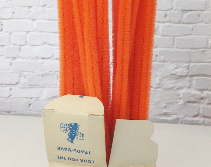 Bright Orange Pipe Cleaners Chenille Stems 12 in Long With Vintage ...