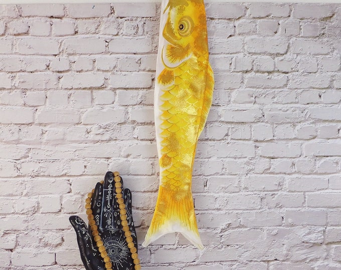 Yellow Gold Koi Fish Windsock Flag Japanese Boys Day Flag Carp Fish ...