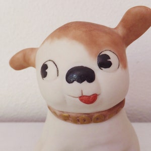 Cute Doggy Figurine Hand Painted Porcelain Ceramic Puppy Sculpture ...