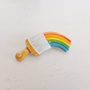 Vintage Rainbow Paintbrush Pin Vintage 1980’s Cute Metal Charm Pin ...