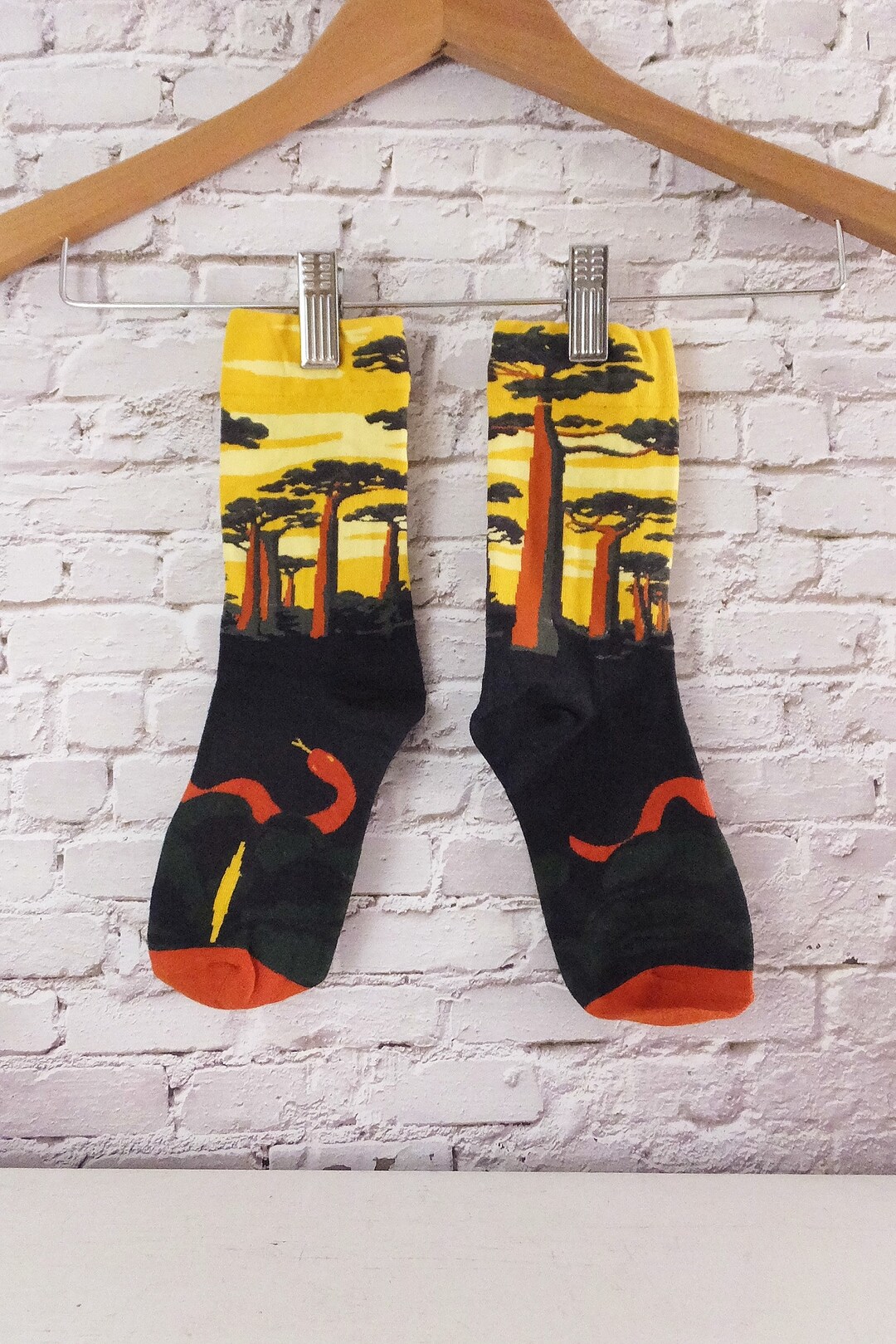 Baobob Sunset Socks African Landscape Socks Snake Socks Baobob Tree ...