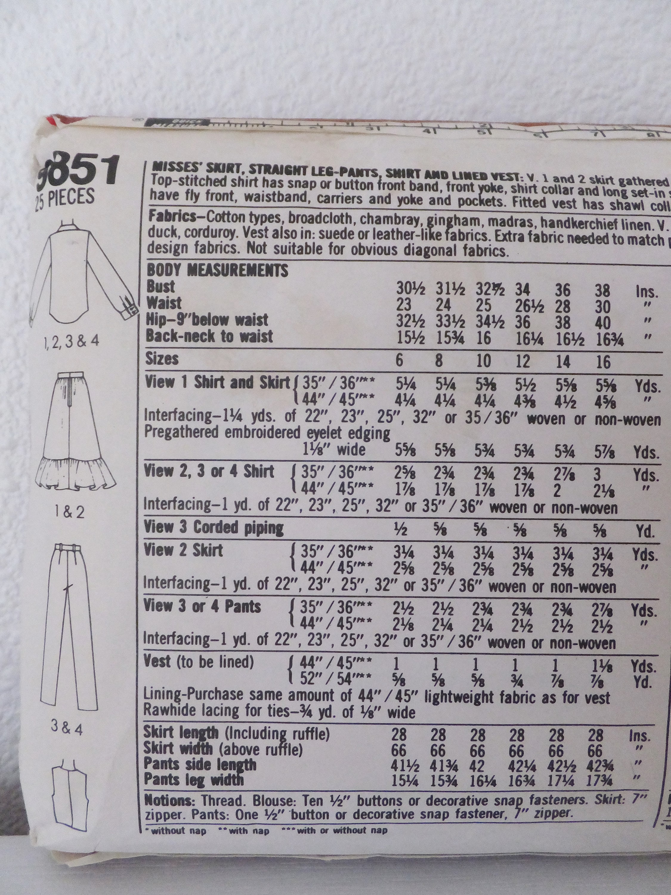 Western Wear Pattern Vintage 1980's 1970's Simplicity | Etsy