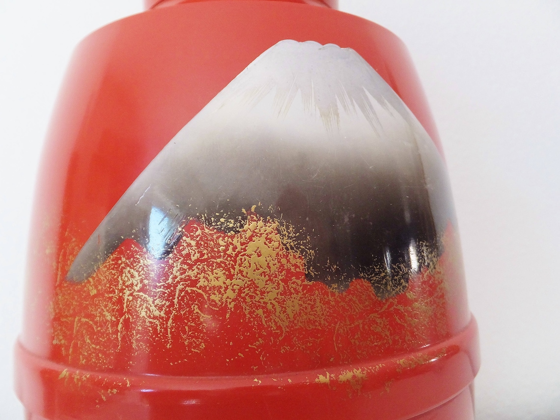 RARE Red Asian Carafe Vintage Japanese Coffee Carafe Mt Fuji | Etsy
