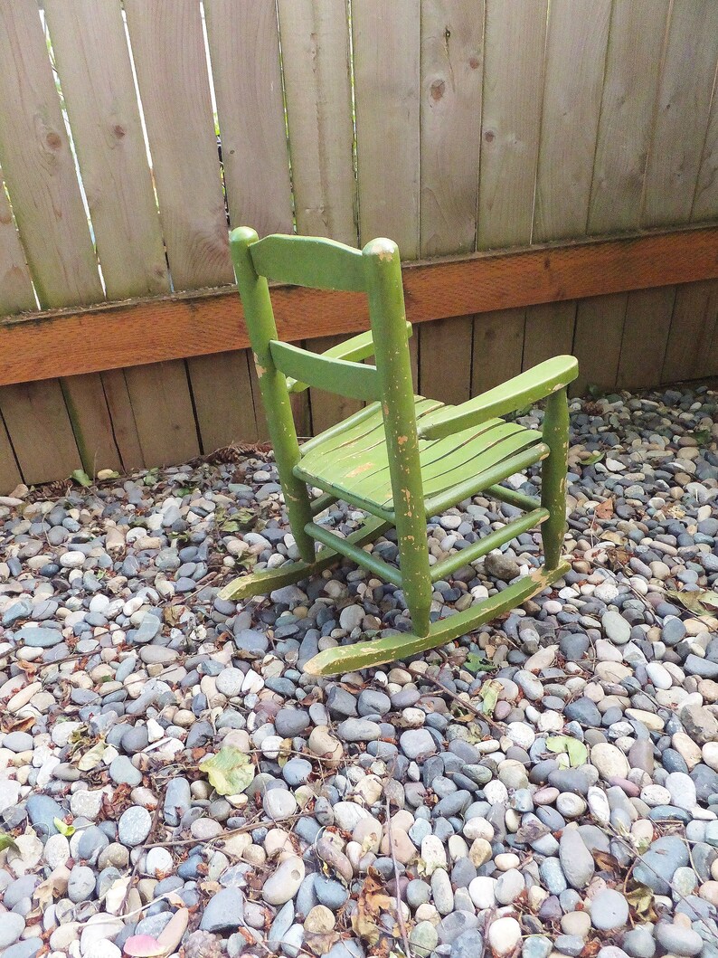 Vintage Green Children's Rocking Chair Nursery Rocking - Etsy