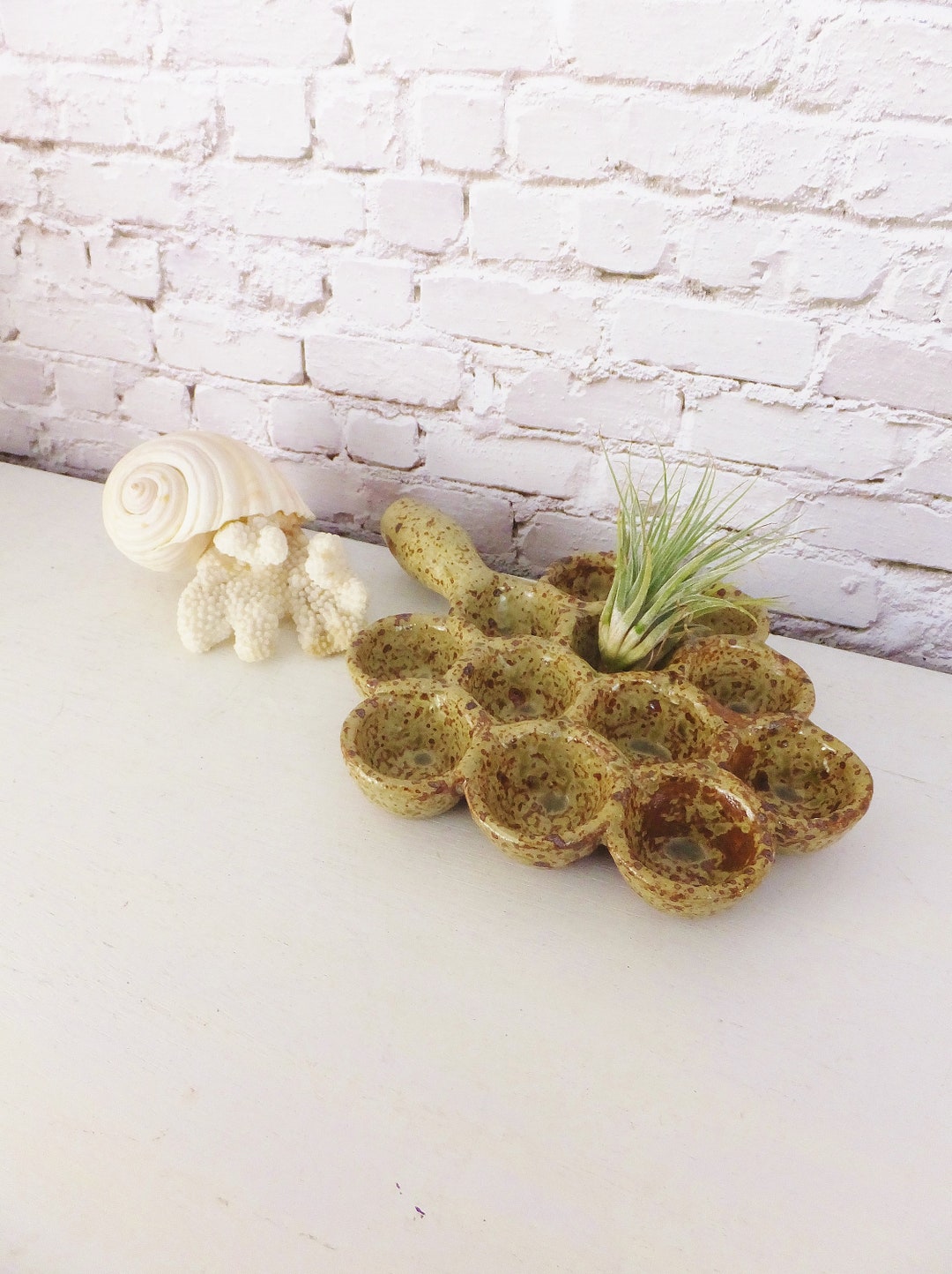 Stoneware Escargot Pan Vintage 1970's Kitchen Natural Hippie Kitchen ...