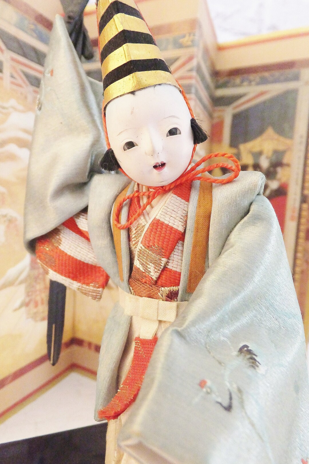 Japanese Okina Noh Doll Ningyo Display Doll Fan Dance Figurine ...