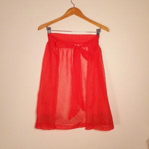 Vintage 1950's Sheer Red Half Apron Christmas Party Holiday Apron Pin ...
