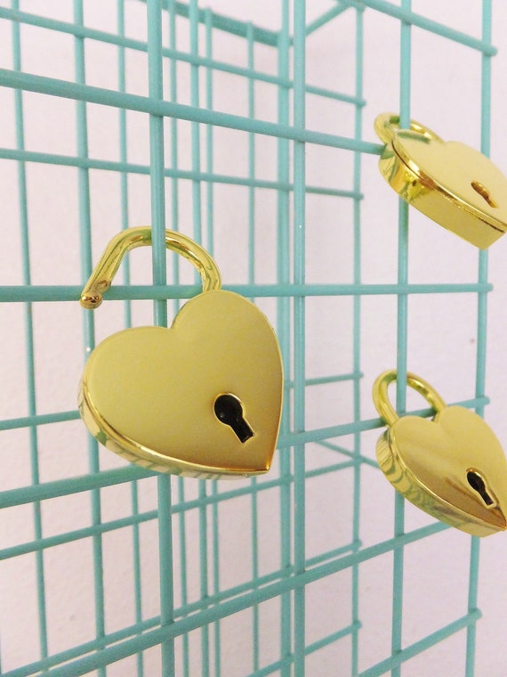 Heart of Gold Padlock Lovers Lock Love Lock Gold Heart Lock - Etsy