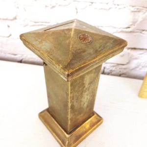 Vintage Brass Column Coin Bank: Mid-century Office Decor - Etsy