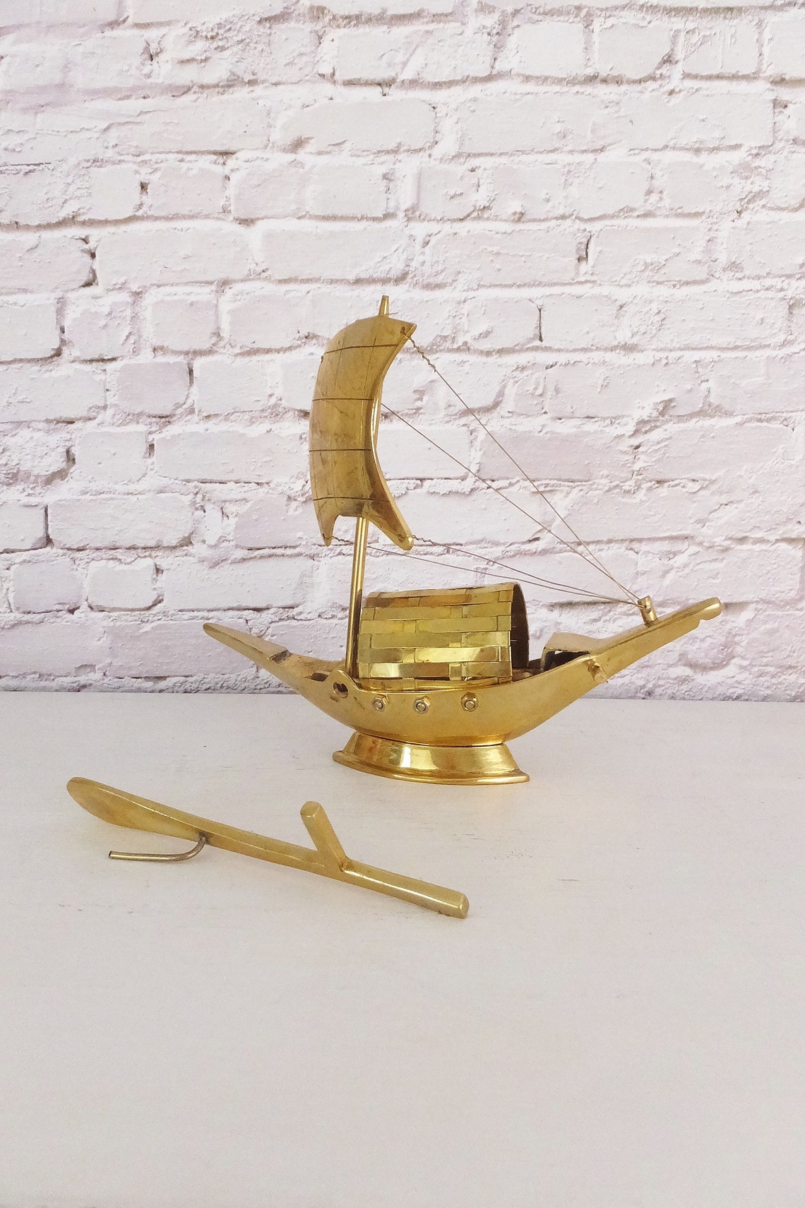 Brass Boat Sculpture Vintage 1960's MCM Brass Figurine - Etsy