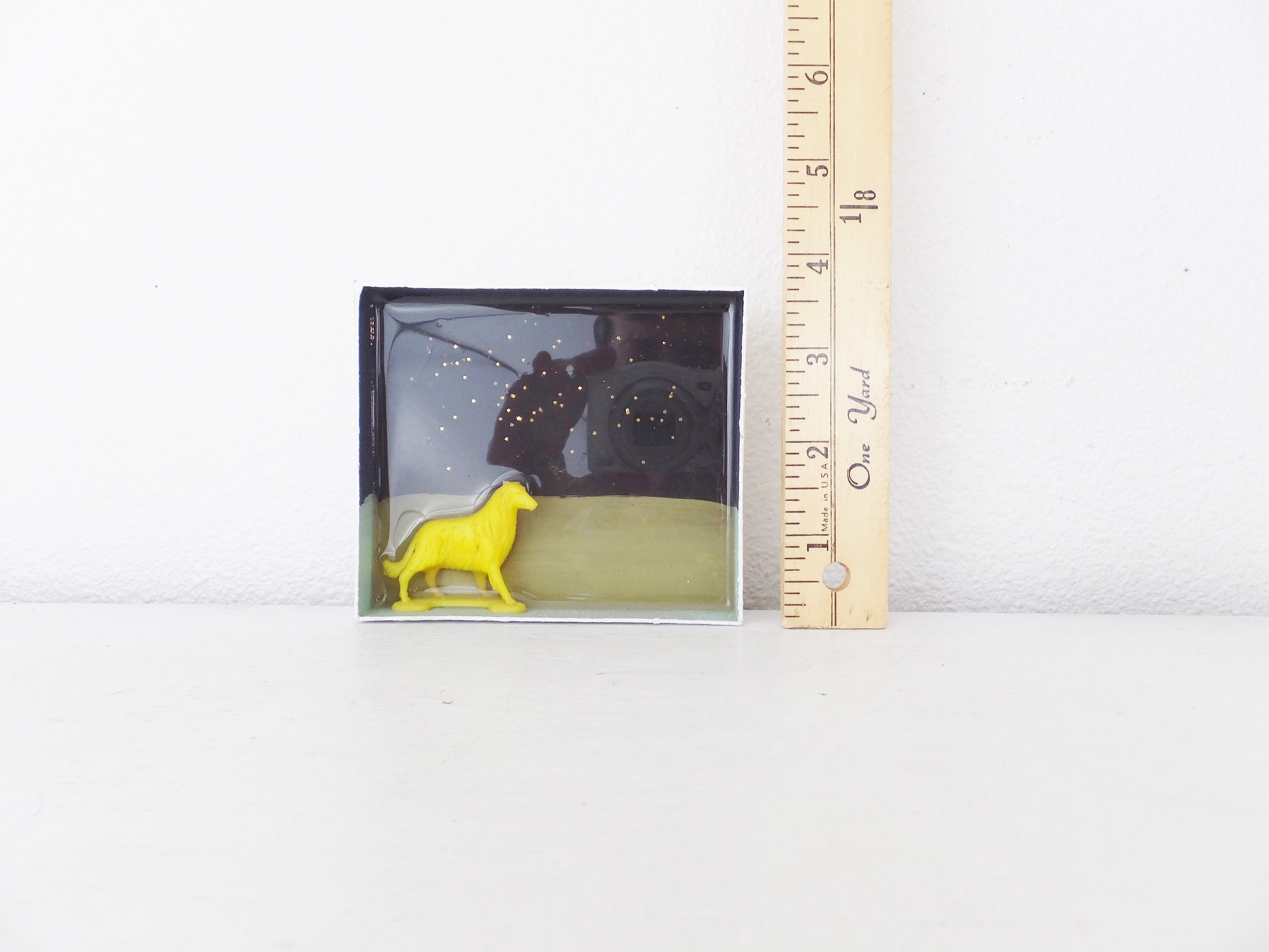 Yellow Dog Diorama Resin Sculpture Mixed Media Sculpture Small | Etsy