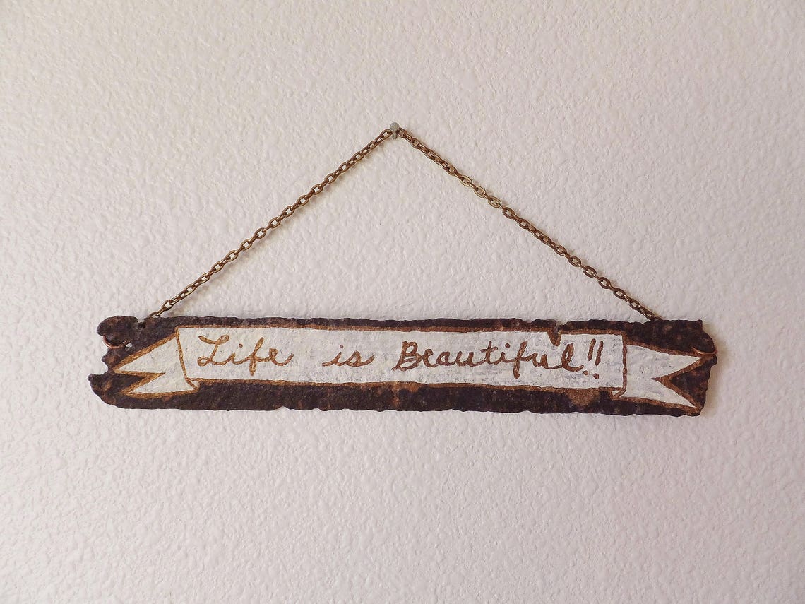 Decorative Metal Wall Hanging Signs Handpainted Signs Life is | Etsy