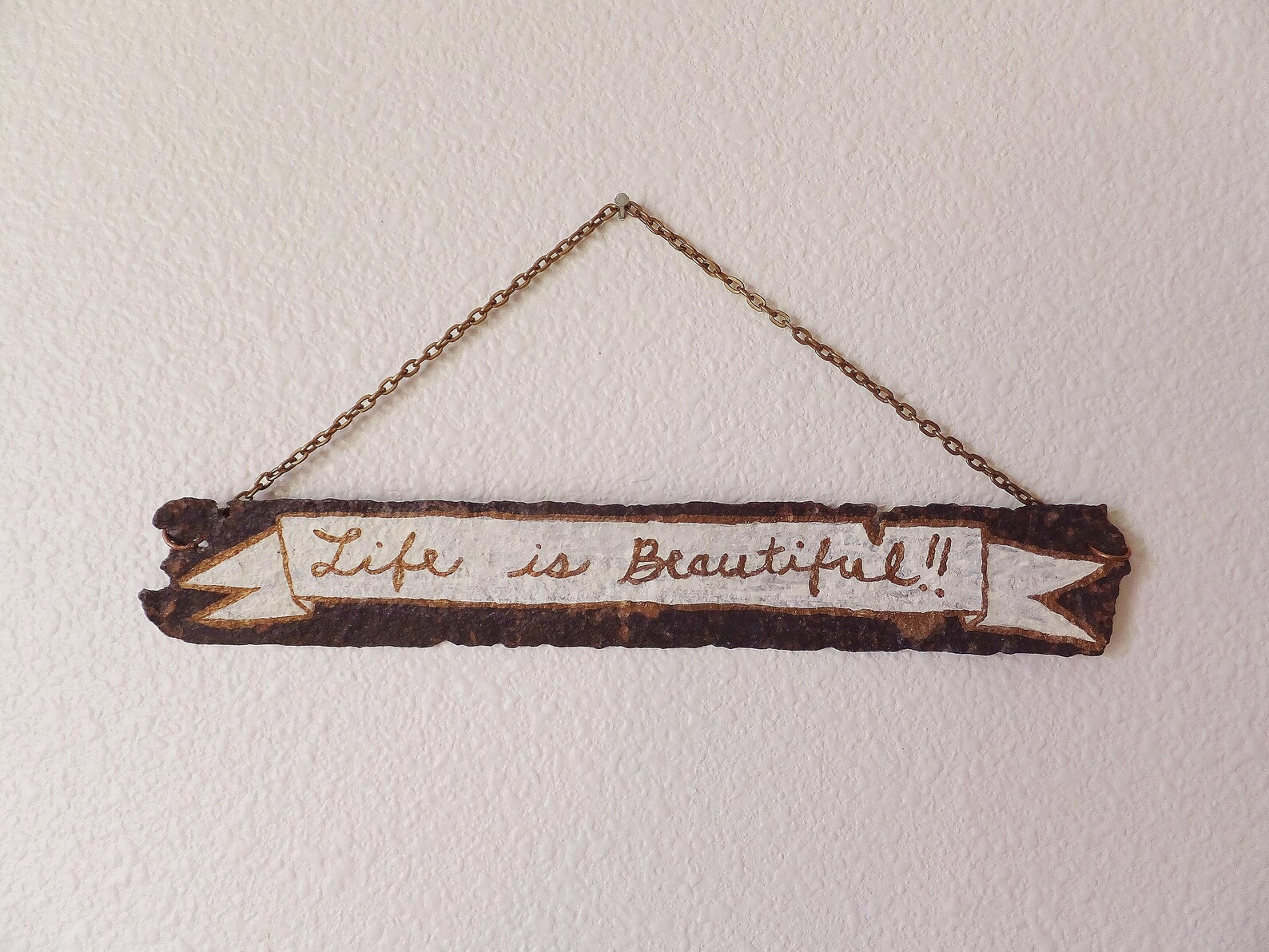 Decorative Metal Wall Hanging Signs Handpainted Signs Life is | Etsy