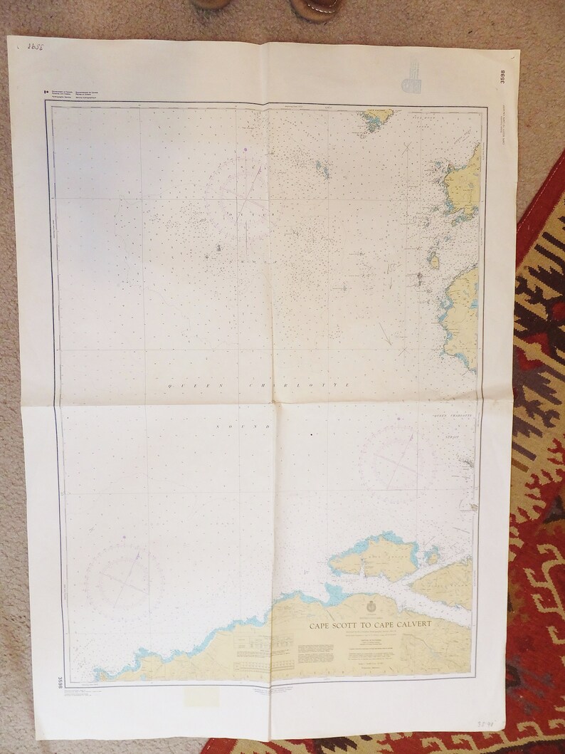 Map of British Columbia Canada Map Cape Scott to Cape Calvert - Etsy