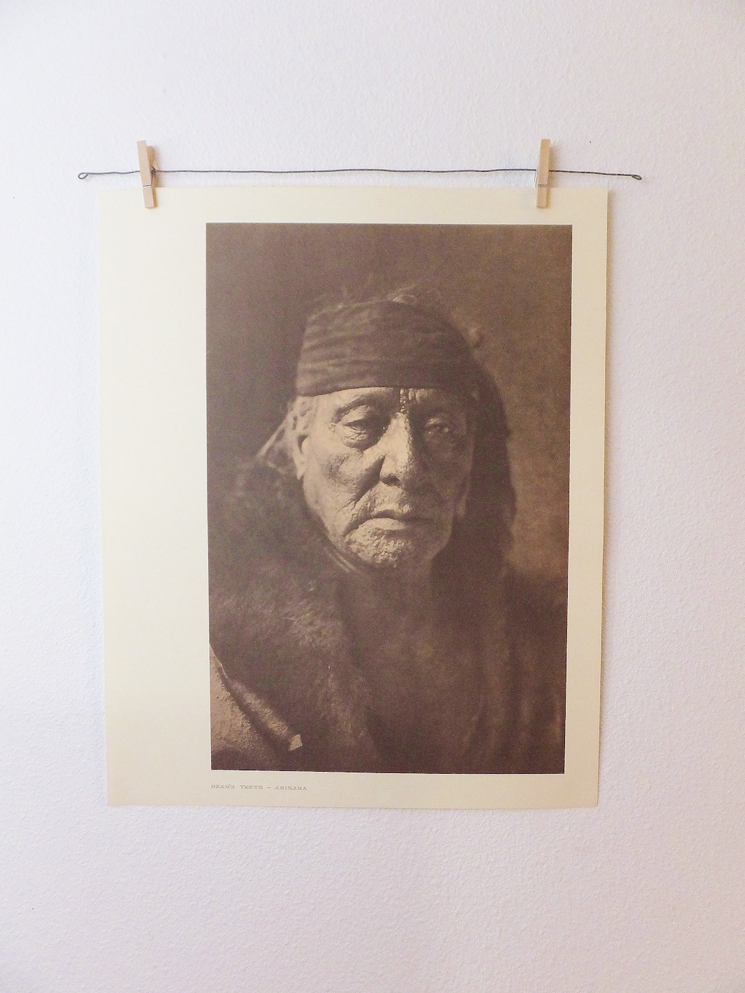 Bear's Teeth Arikara Sepia Print Native Americans Edward S Curtis ...