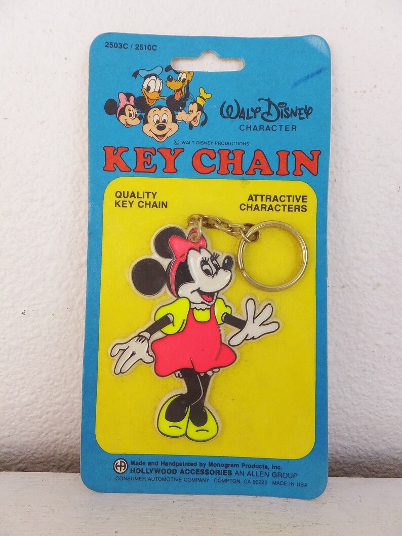Vintage 1980's Minnie Mouse Keychain Original Packaging - Etsy