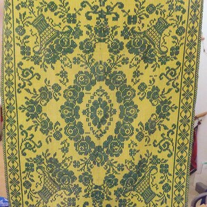 Vintage Bohemian Floral Green & Yellow Rug Textile Sofa - Etsy