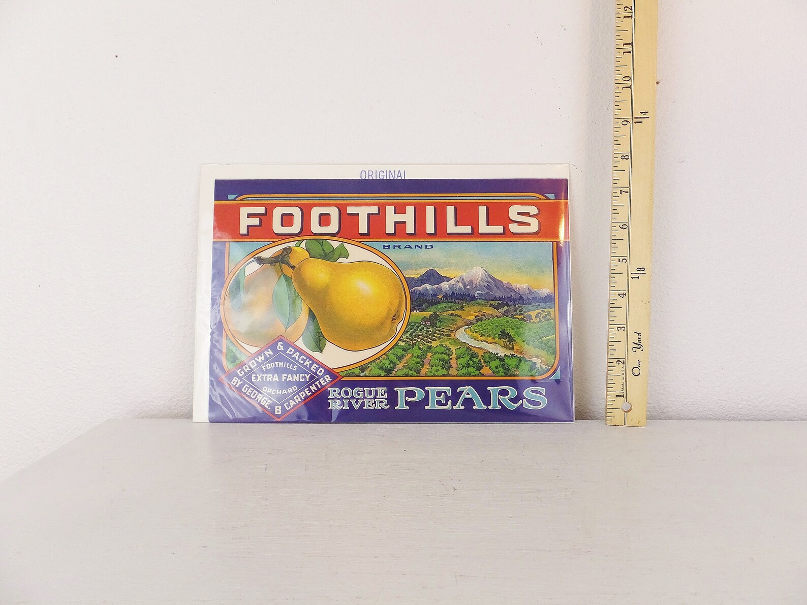 Vtg Ad Pear Crate Label Foothills Rogue River Brand Pears | Etsy