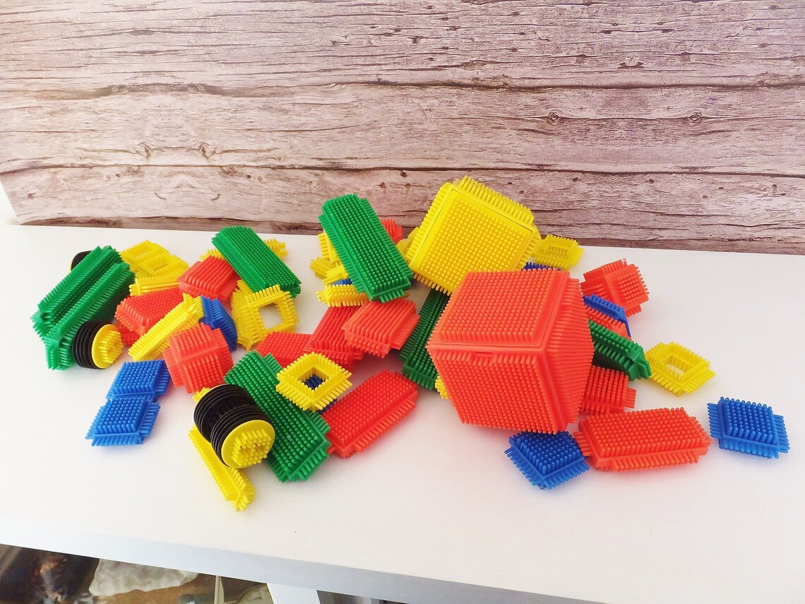 Playskool Bristle Blocks 64 Piece Set Vintage 1970's Toy - Etsy