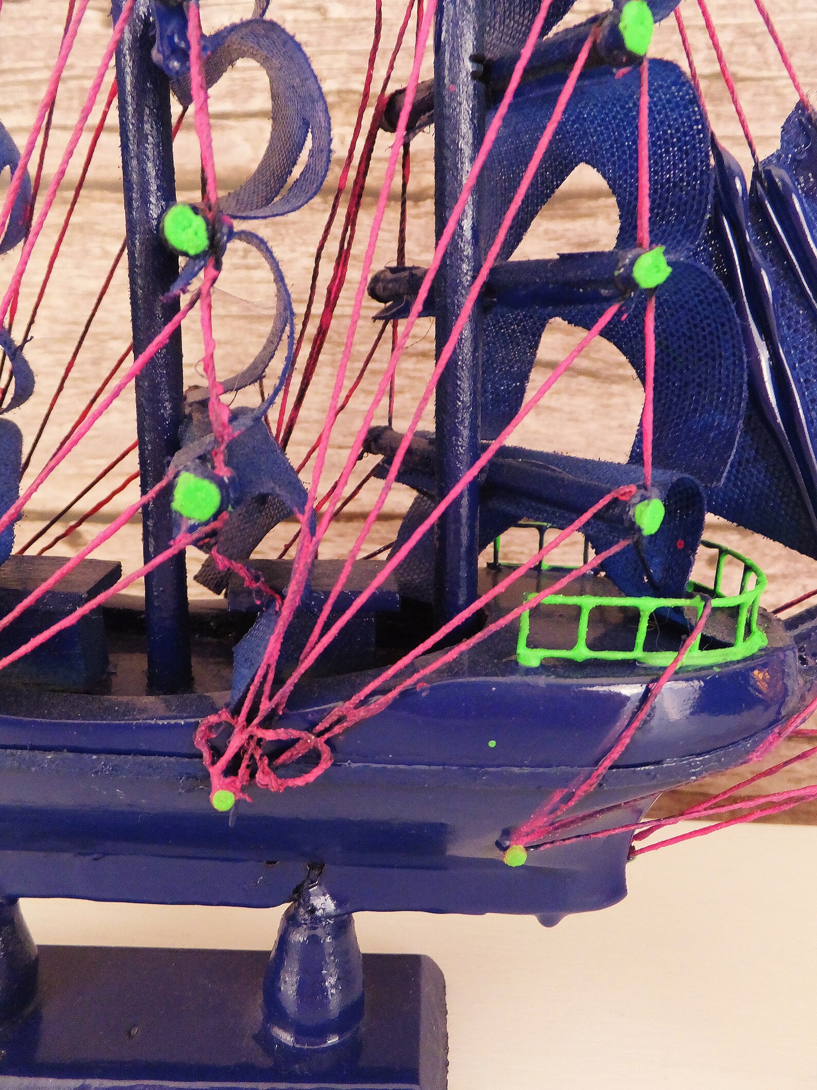 Neon Nautical Ship Painted Model Ship Blacklight Decor - Etsy