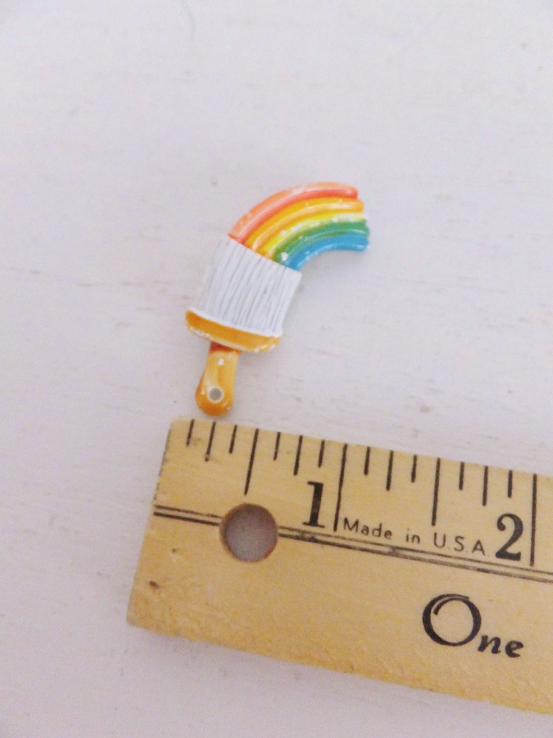 Vintage Rainbow Paintbrush Pin Vintage 1980s Cute Metal Charm - Etsy