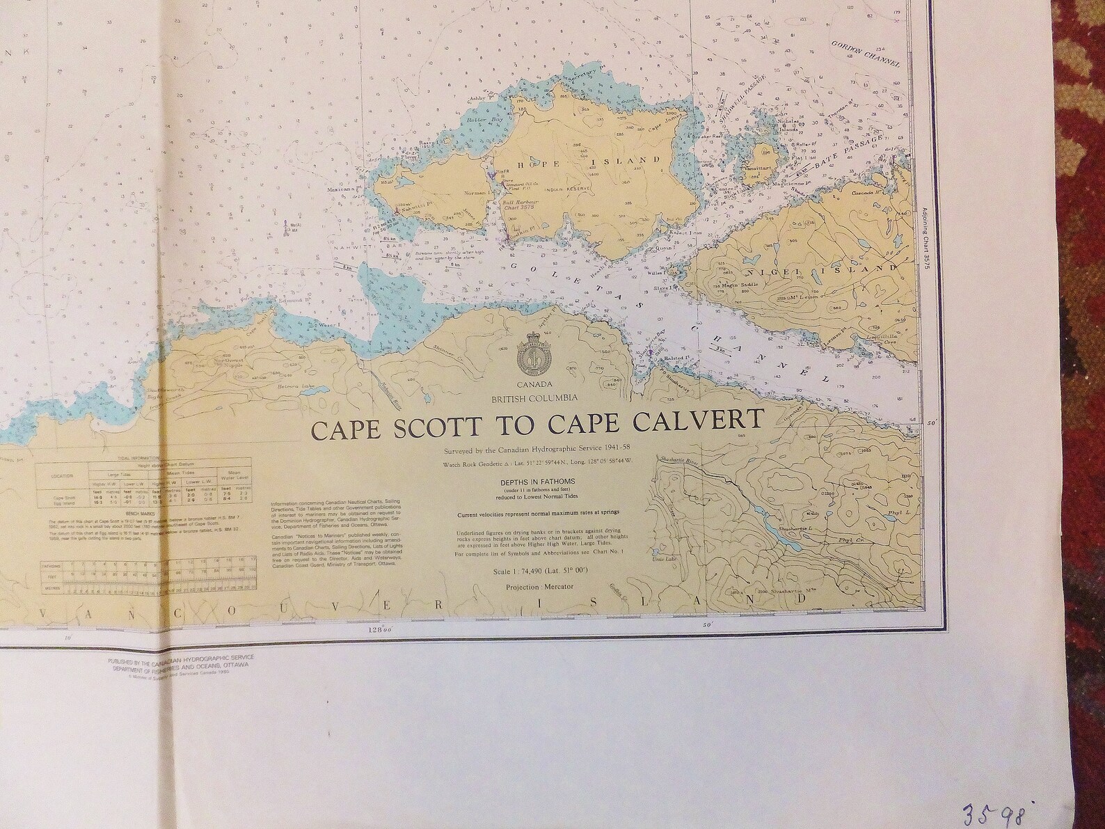 Map of British Columbia Canada Map Cape Scott to Cape Calvert - Etsy