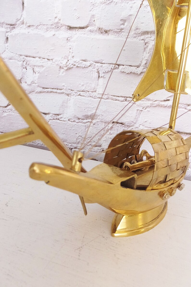 Brass Boat Sculpture Vintage 1960's MCM Brass Figurine - Etsy