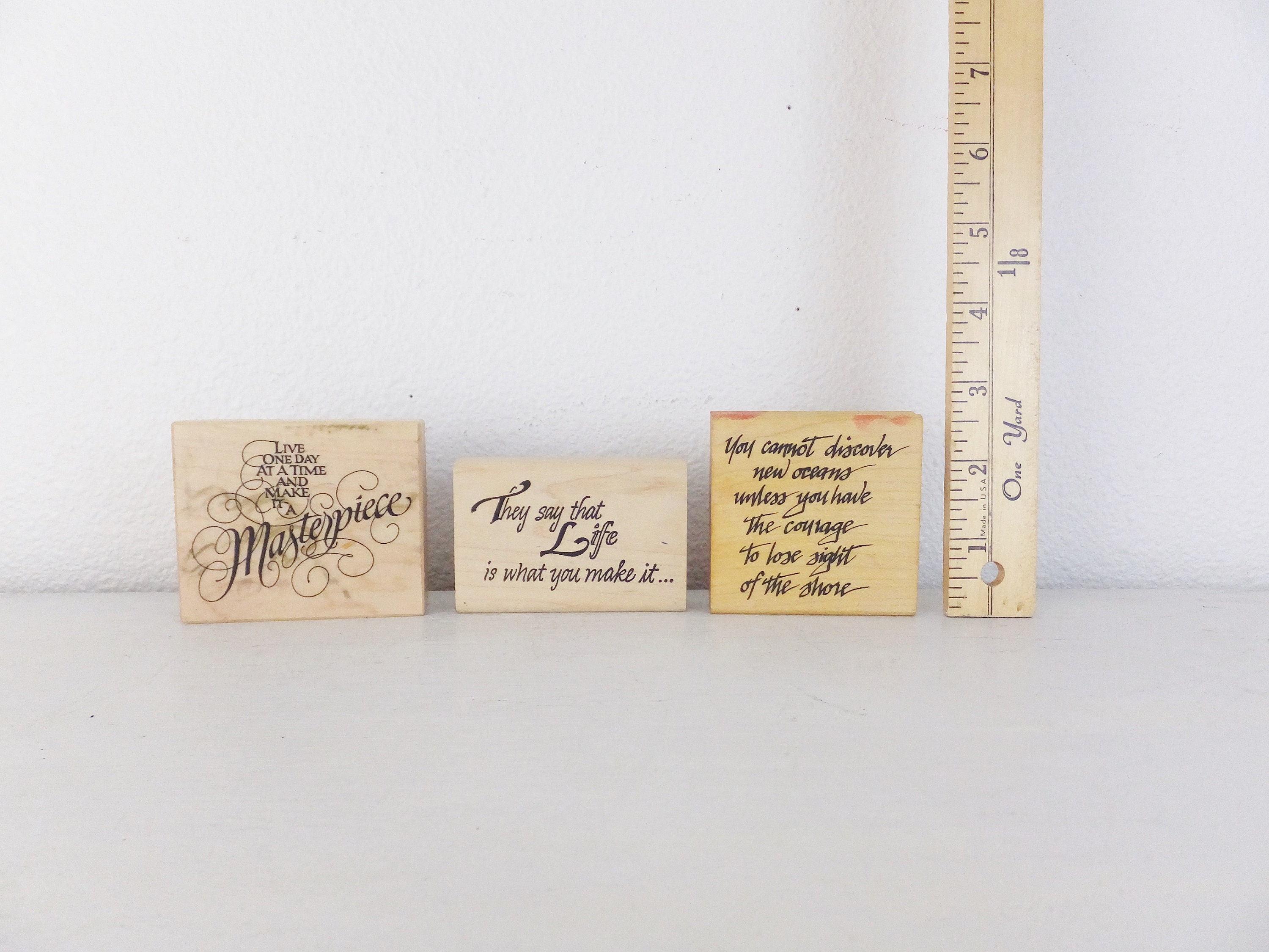 Inspirational Life Quotes Rubber Stamps Wooden Block Mounted - Etsy UK