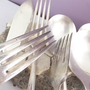 Vintage Nobility Plate Silverware Set - Reverie Crown Art Deco - Etsy
