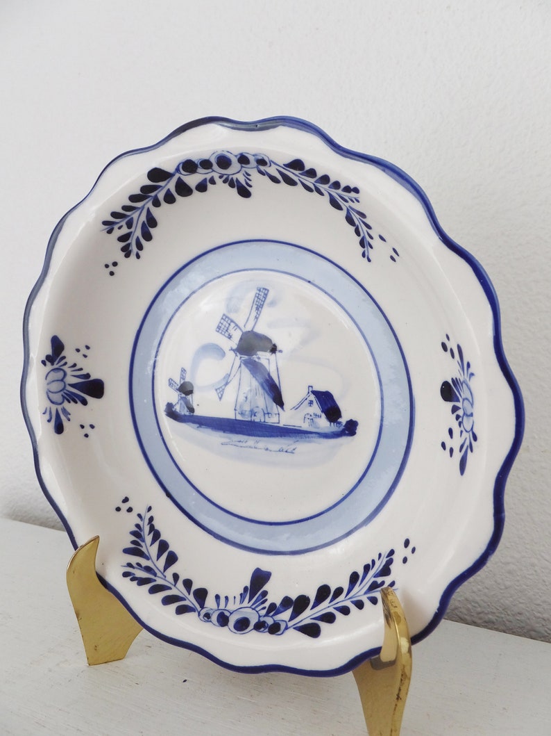 Small Vintage Delft Bowl Delft Dish With Crown Mark Hand - Etsy