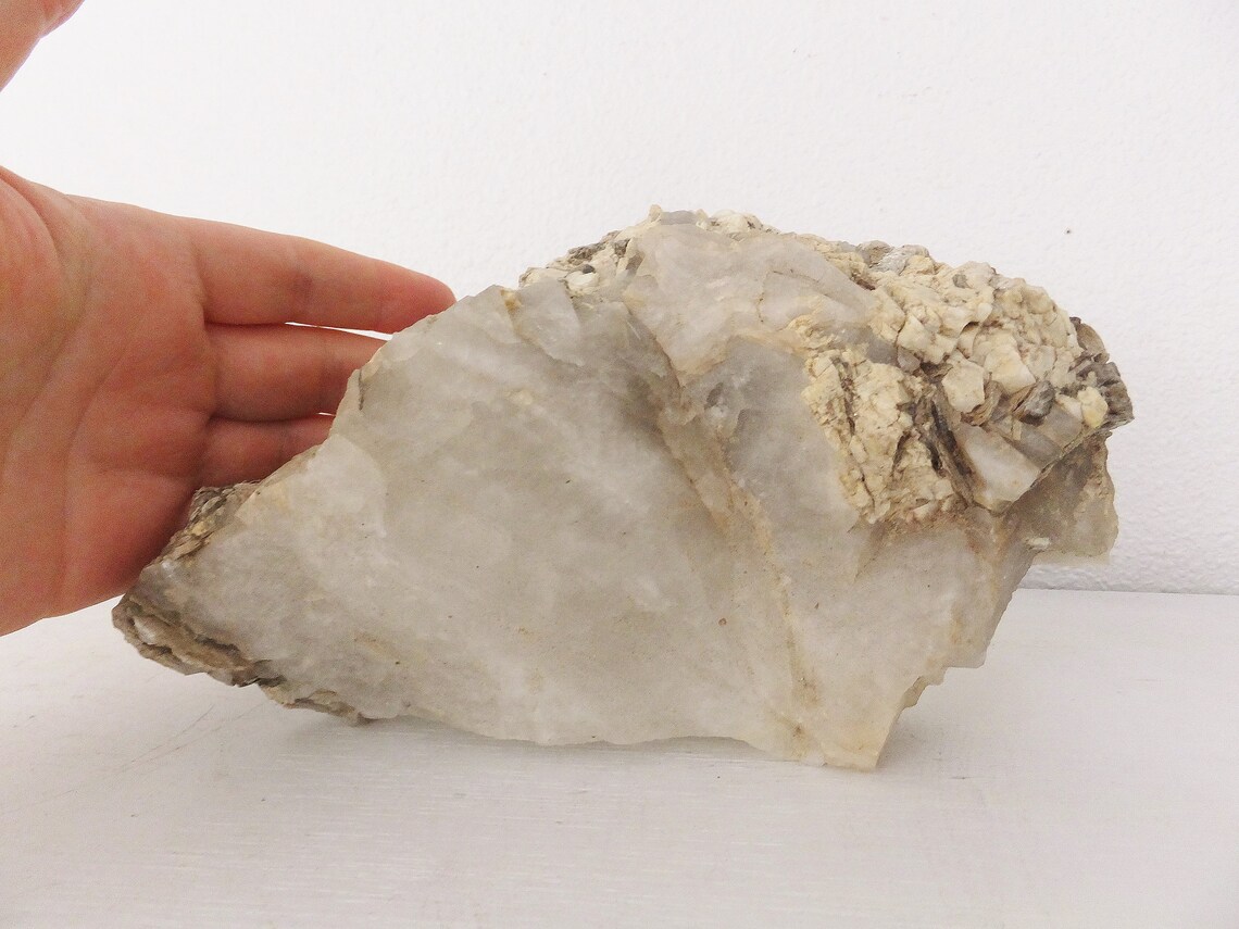 Natural White Quartz Rock With Mica Large Rustic Rock Boho - Etsy
