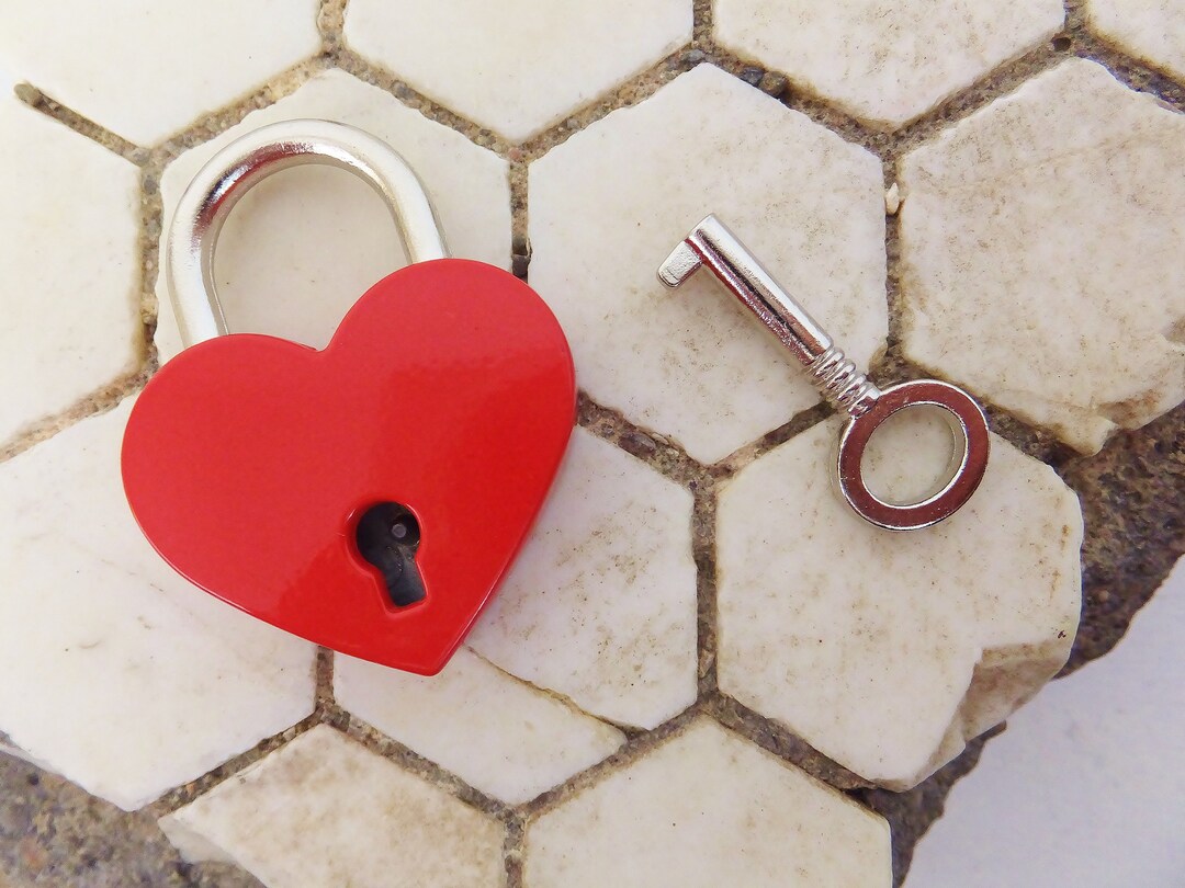 Heart Padlock Lovers Lock Love Lock Red Heart Lock Mini Padlock Mini ...
